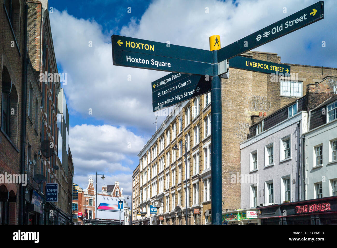 Shoreditch London - Signs pointing towards Hoxton and Old Street in ...