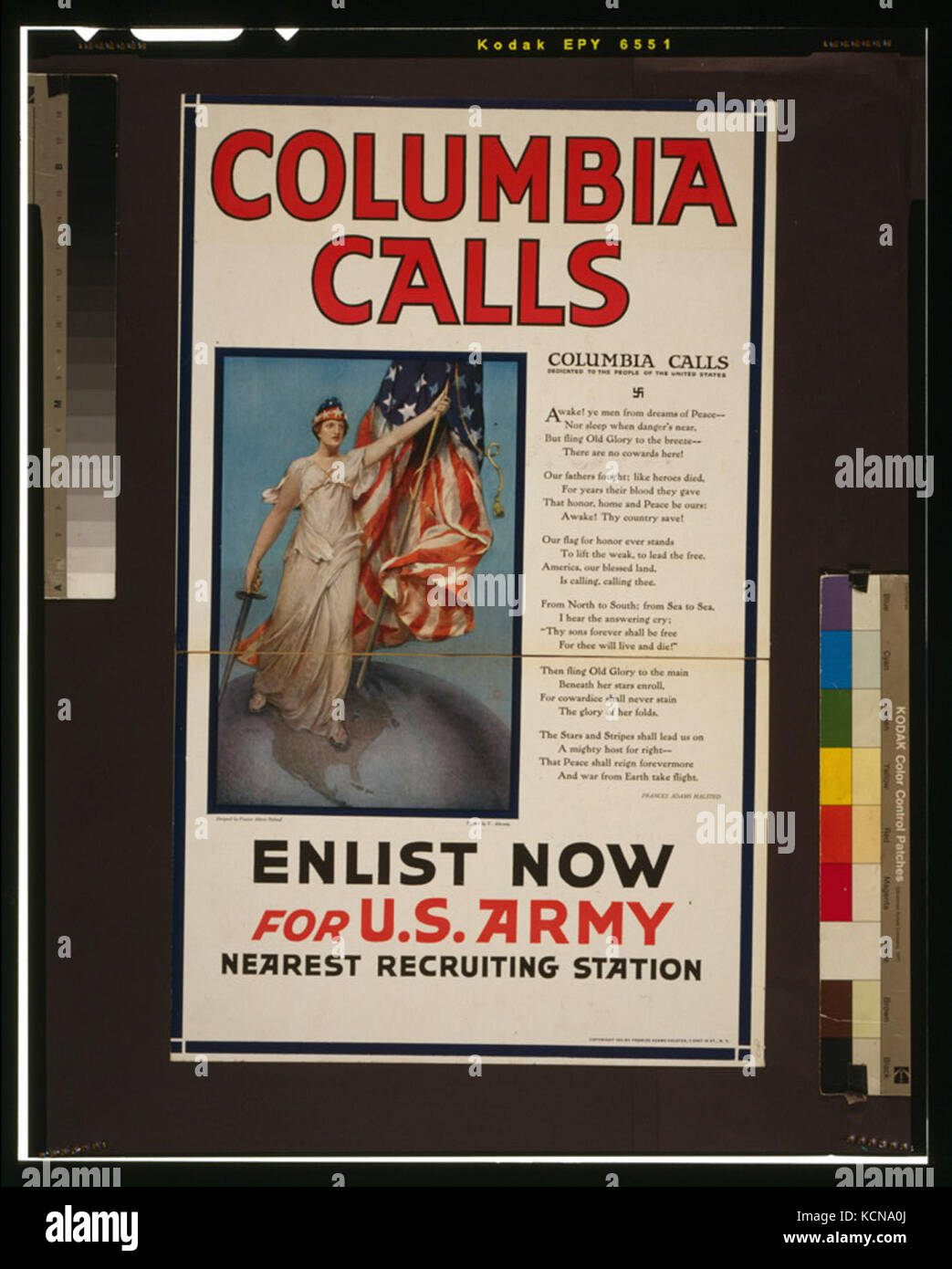 Columbia calls Enlist now for U.S. Army LCCN2001699142 Stock Photo - Alamy
