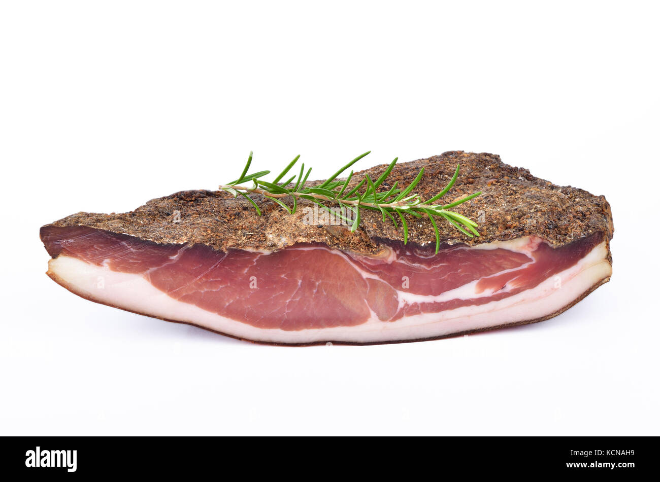 Delicious smoked and air-dried bacon from South Tyrol / Italy Stock ...