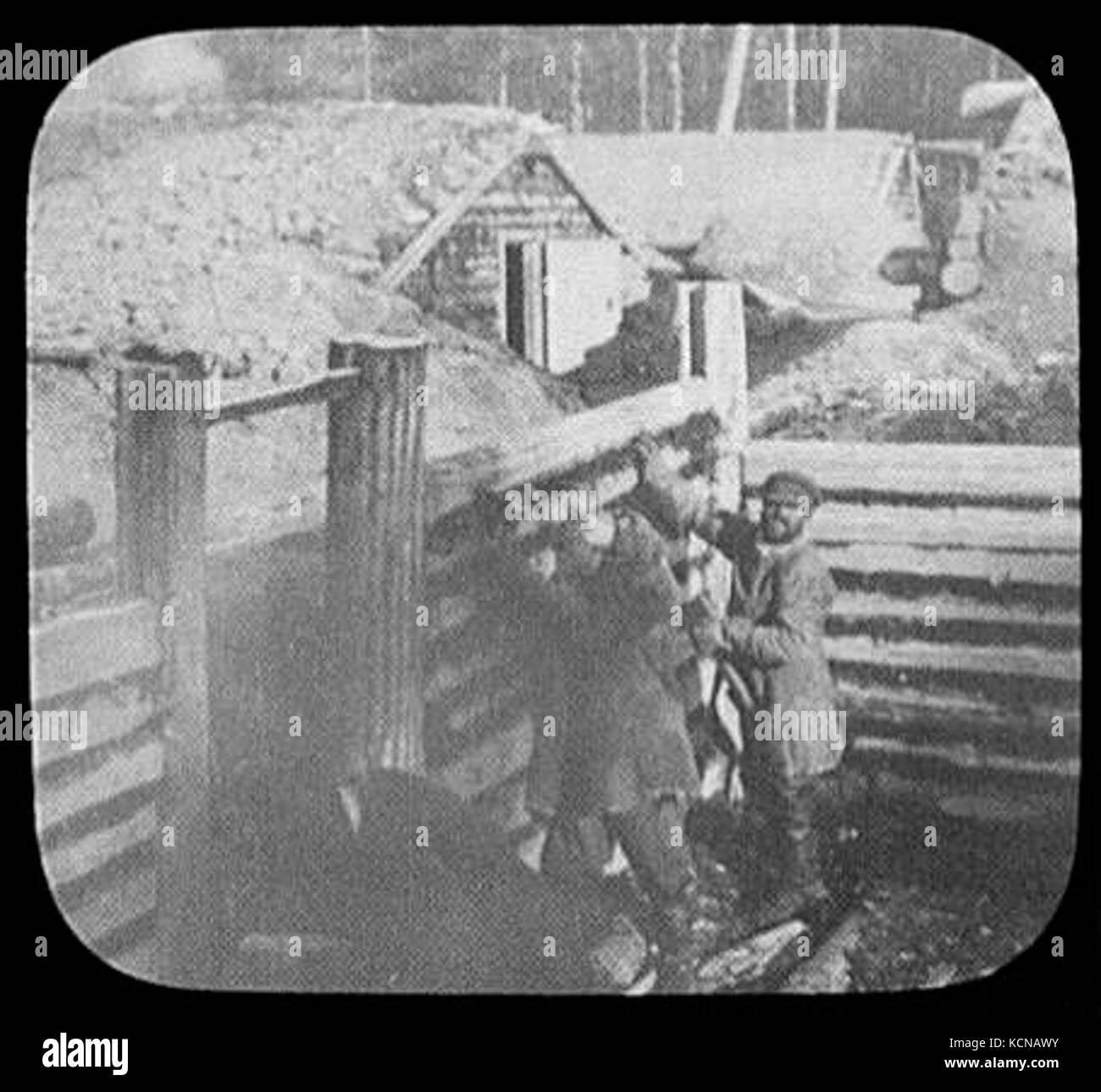 Convict camp near Eastern Siberian Railway building sod house ...