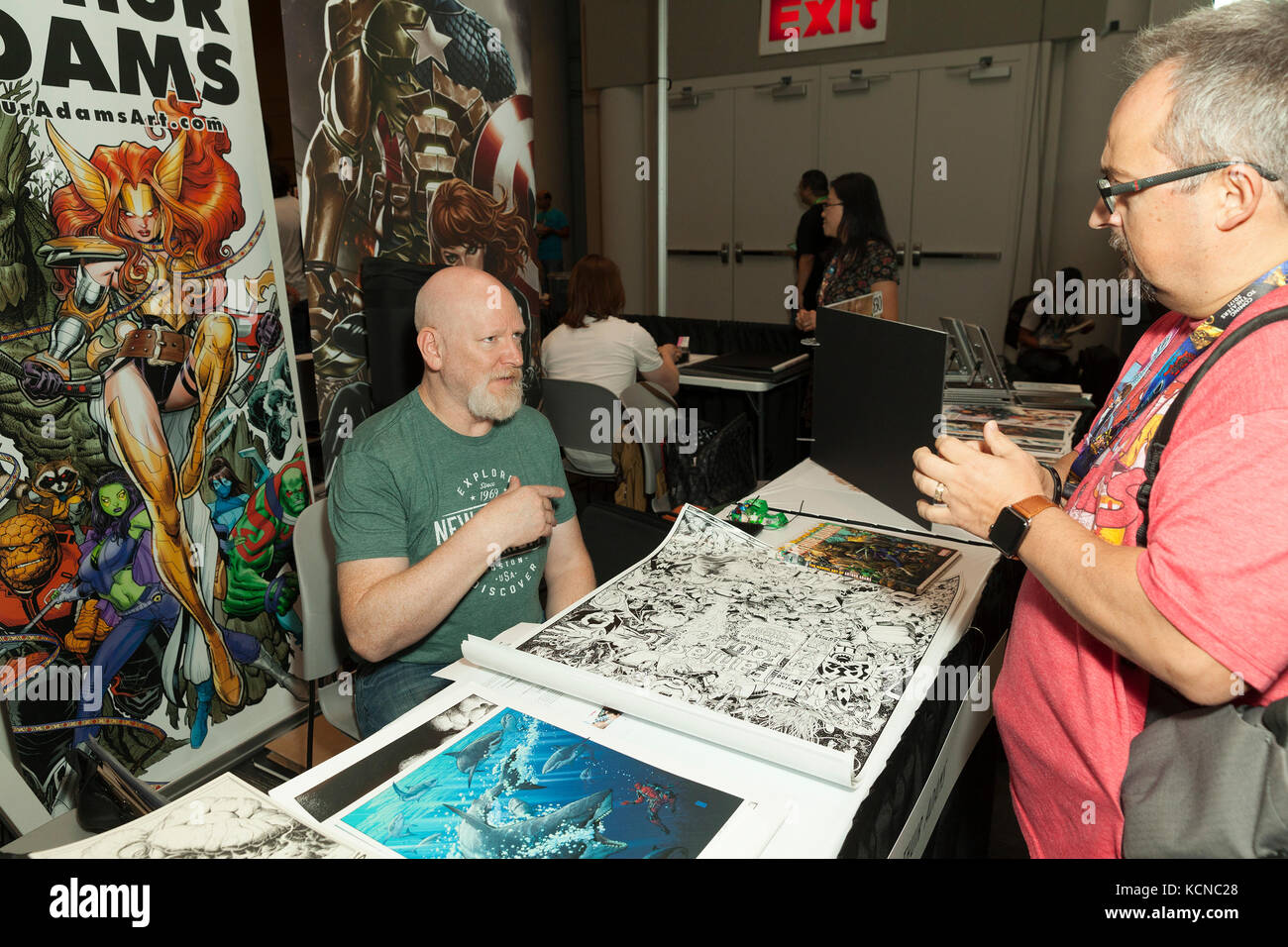 New York, United States. 05th Oct, 2017. Arthur Adams signs autograph ...
