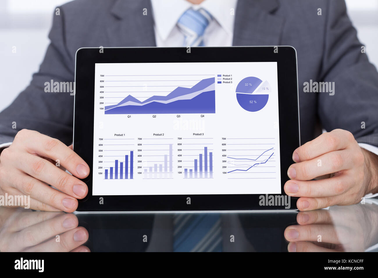 Digital tablet showing charts hi-res stock photography and images - Alamy