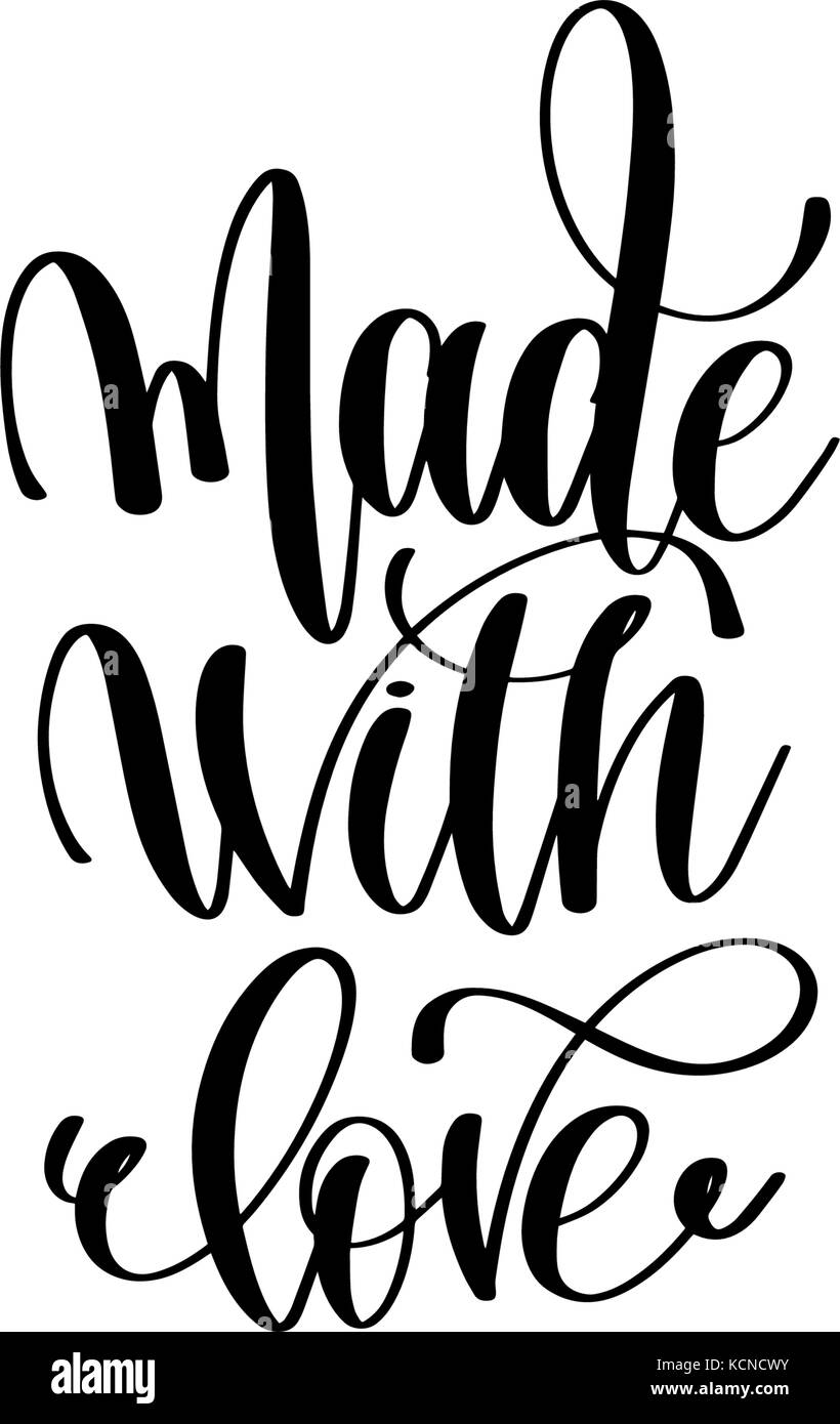 made with love - hand lettering inscription Stock Vector Image & Art ...