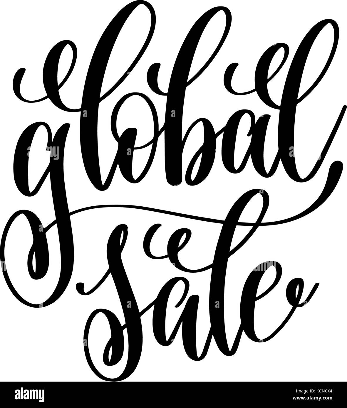 global sale hand lettering inscription for discount card Stock Vector ...