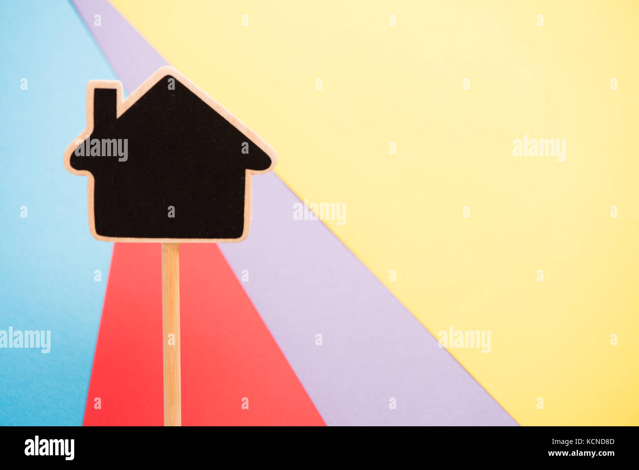 New home concept. Chalk board shaped house Stock Photo - Alamy