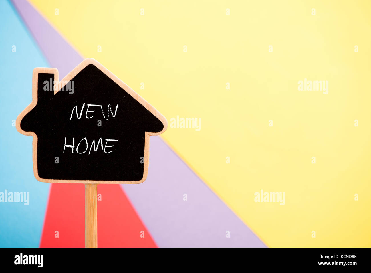 New home concept. Chalk board shaped house Stock Photo - Alamy