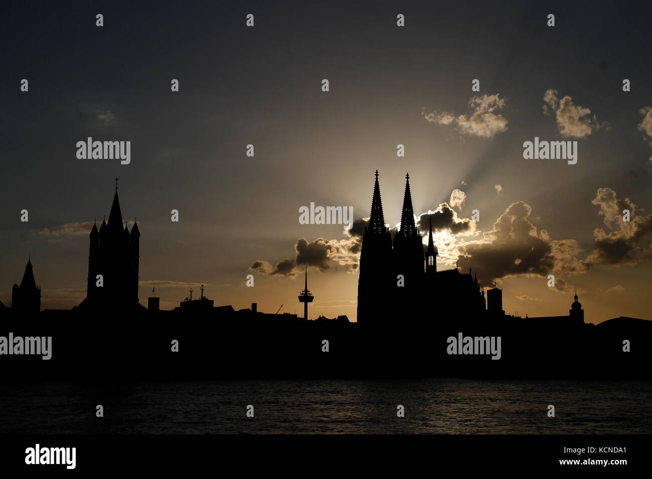 Cologne, Germany at sunset Stock Photo - Alamy