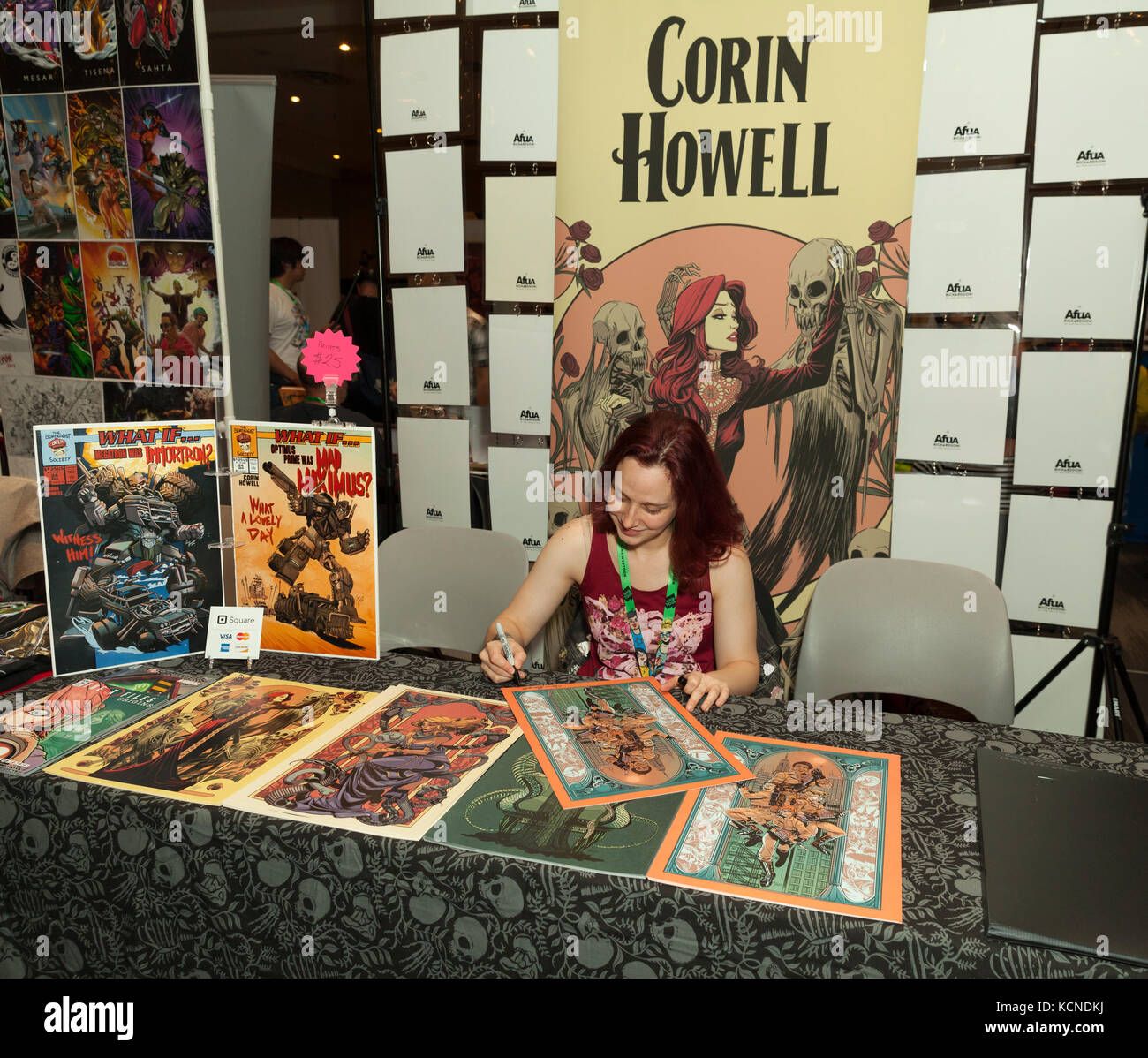 New York, NY - October 5, 2017: Corin Howell signs autograph for fans ...