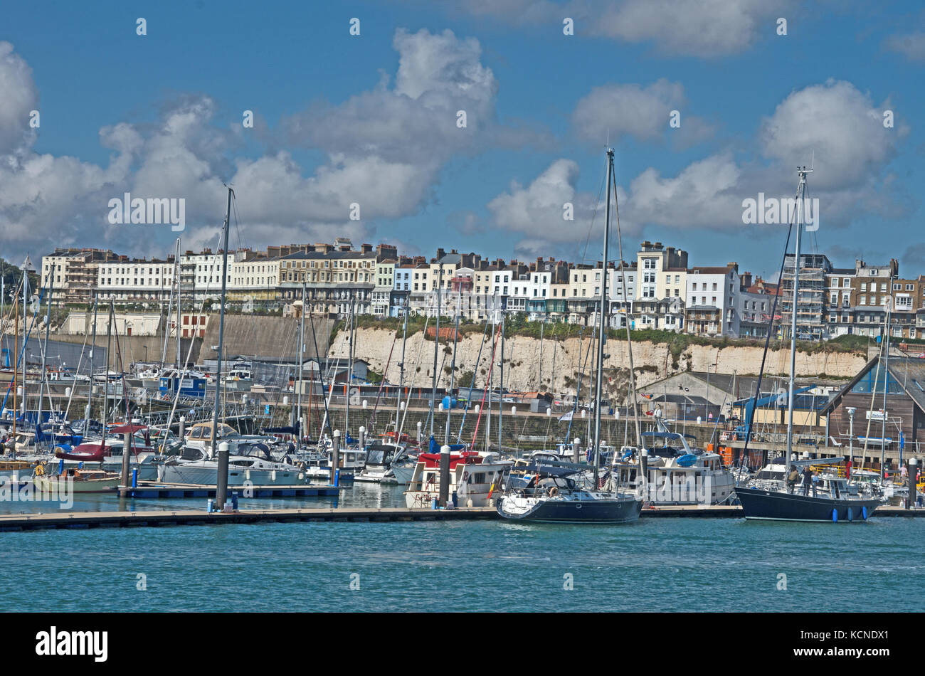 Ramsgate, Royal Harbour, and Top of Cliff Buildings, Kent, England ...