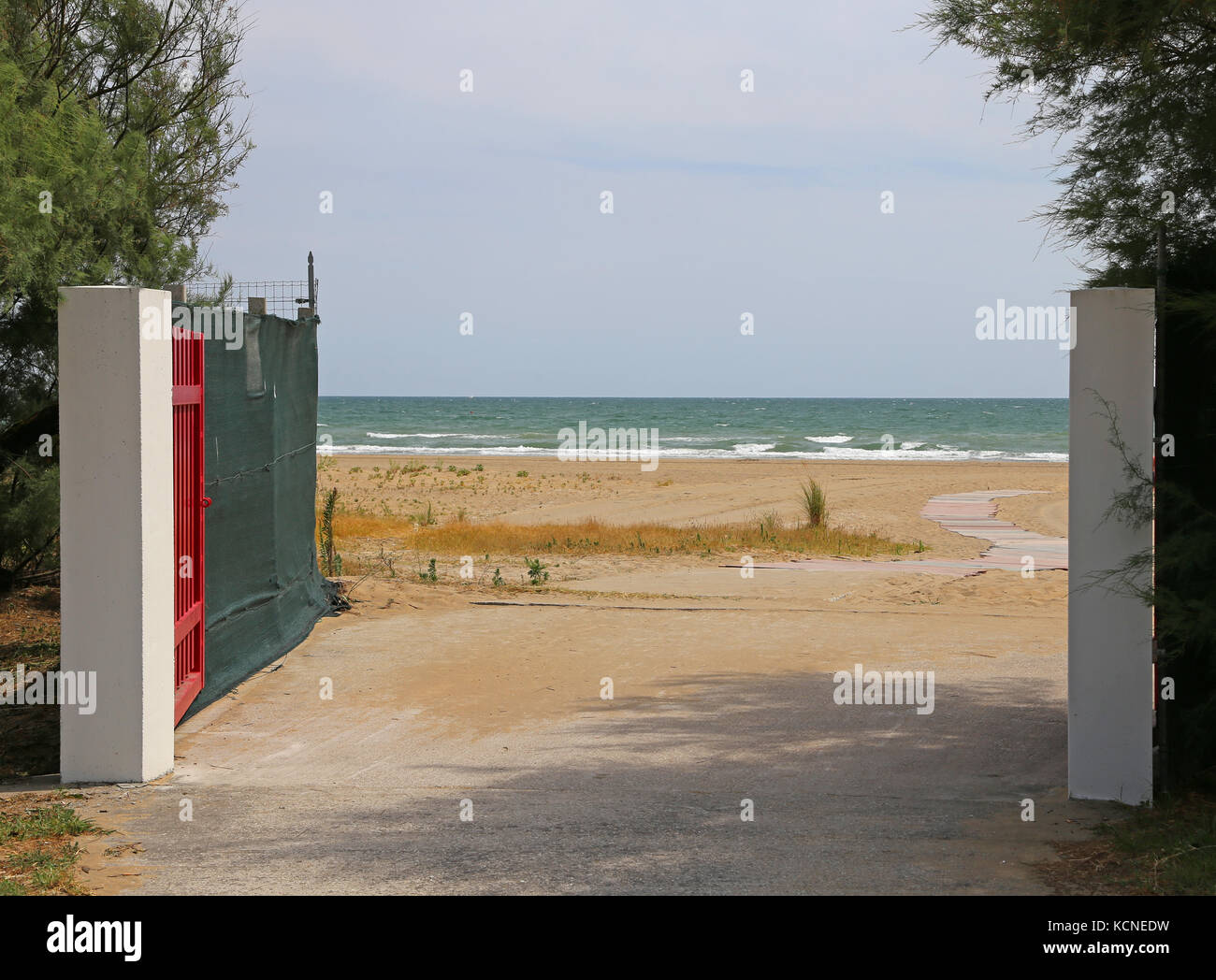 open gate to the sea without people a symbol of infinity and freedom ...