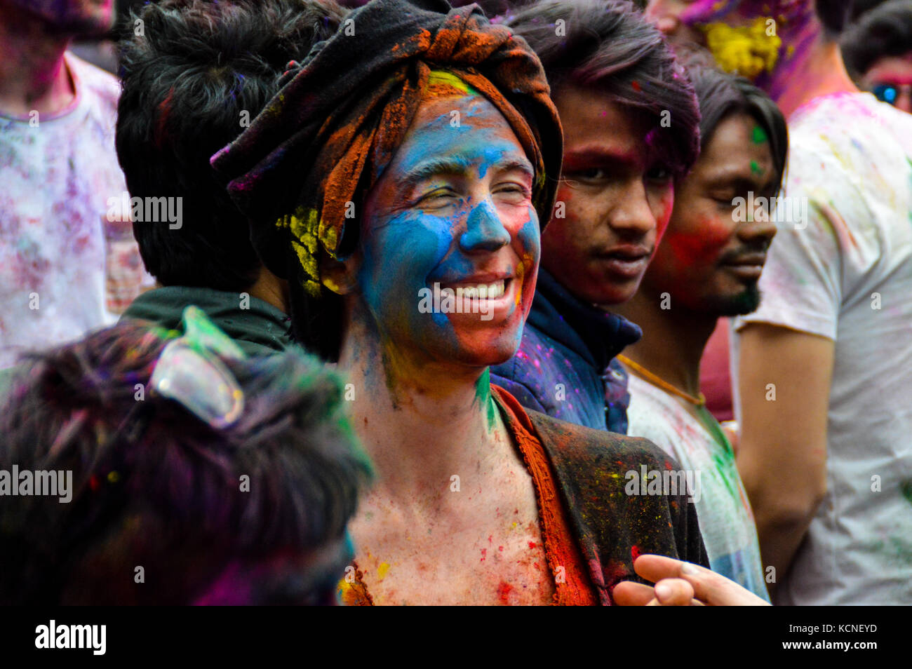 Holi Festival of Colors in Nepal Stock Photo - Alamy
