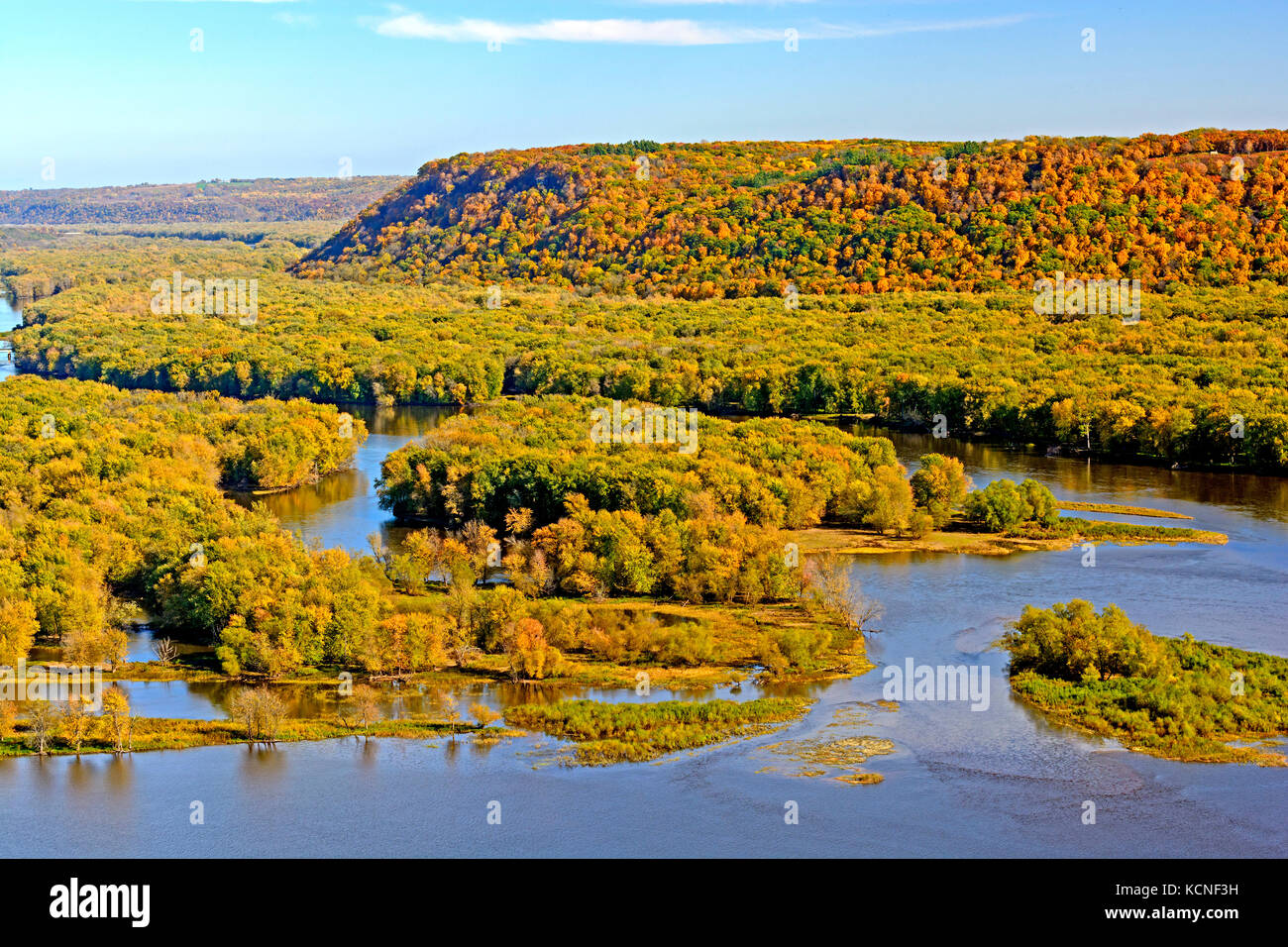 Colorful Bluffs above the confluence of the Wisconsin and Mississippi ...