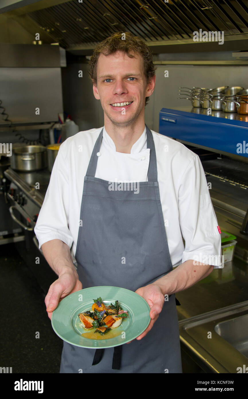 Chris Simpson chef at Nathan Outlaw's Restaurant, Port Isaac, Cornwall ...