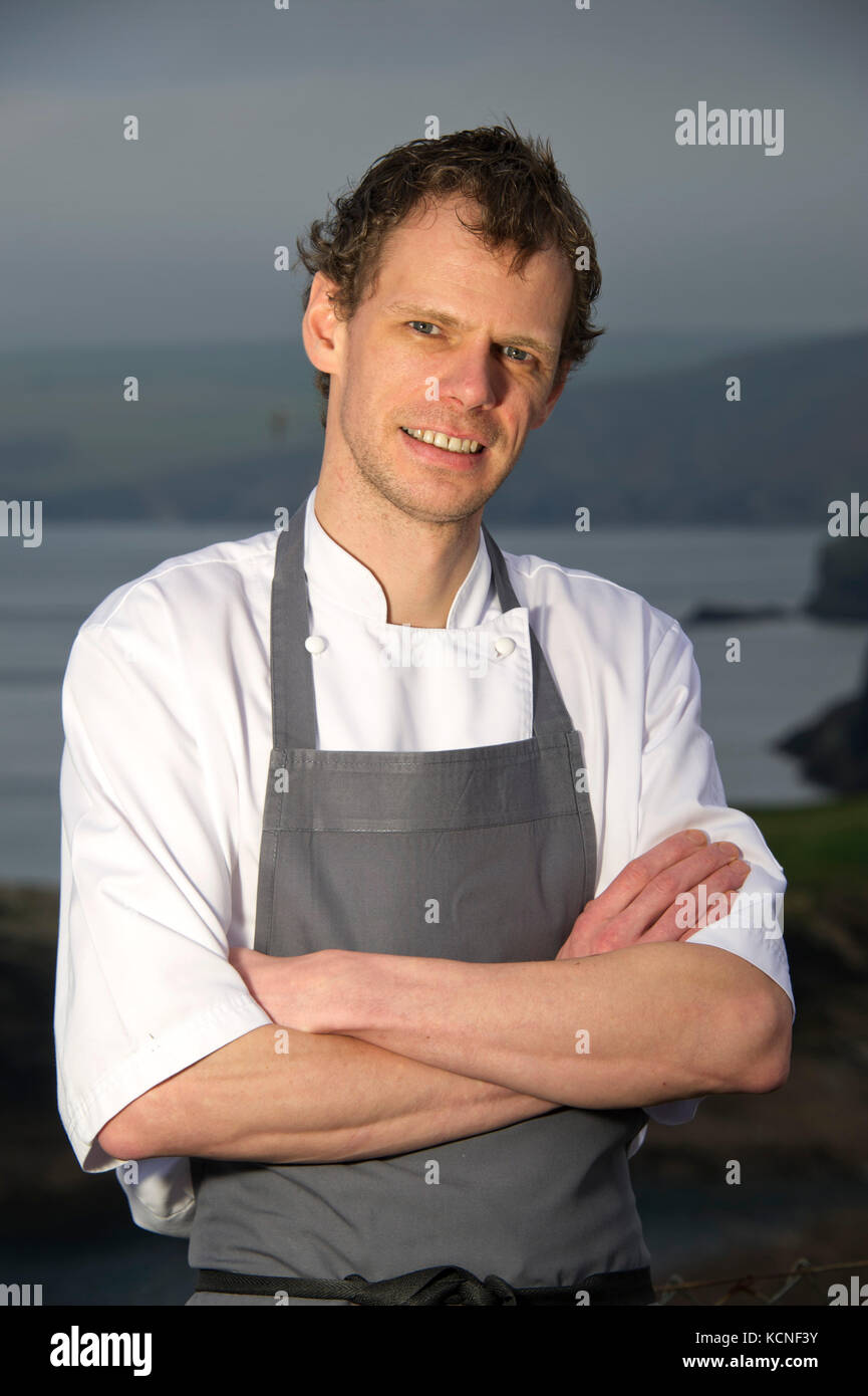 Chris Simpson chef at Nathan Outlaw's Restaurant, Port Isaac, Cornwall ...