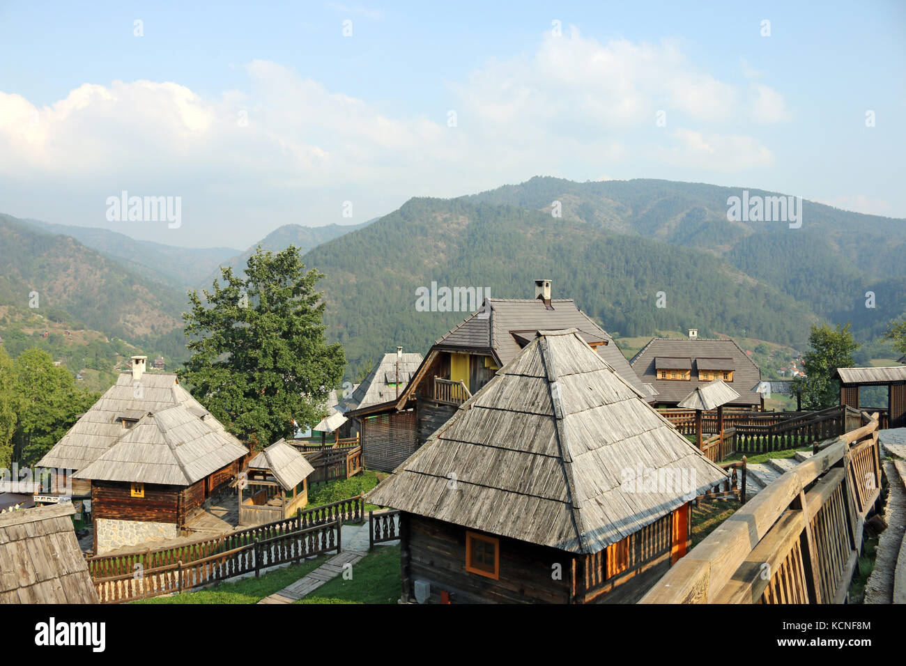 village on mountain rural landscape Stock Photo - Alamy
