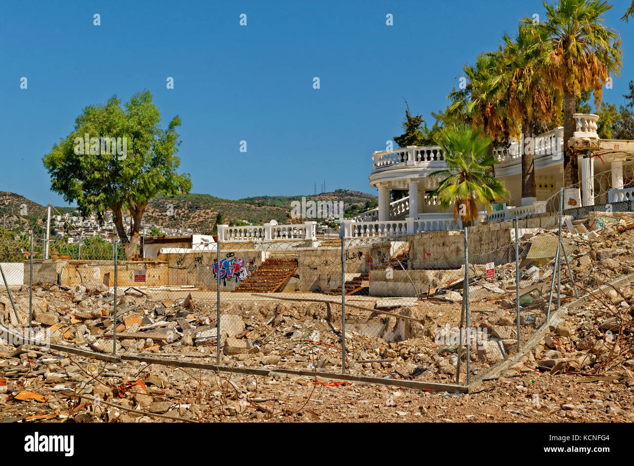 The famousTurkish Night Club, Halikarnas, at Bodrum being demolished ...