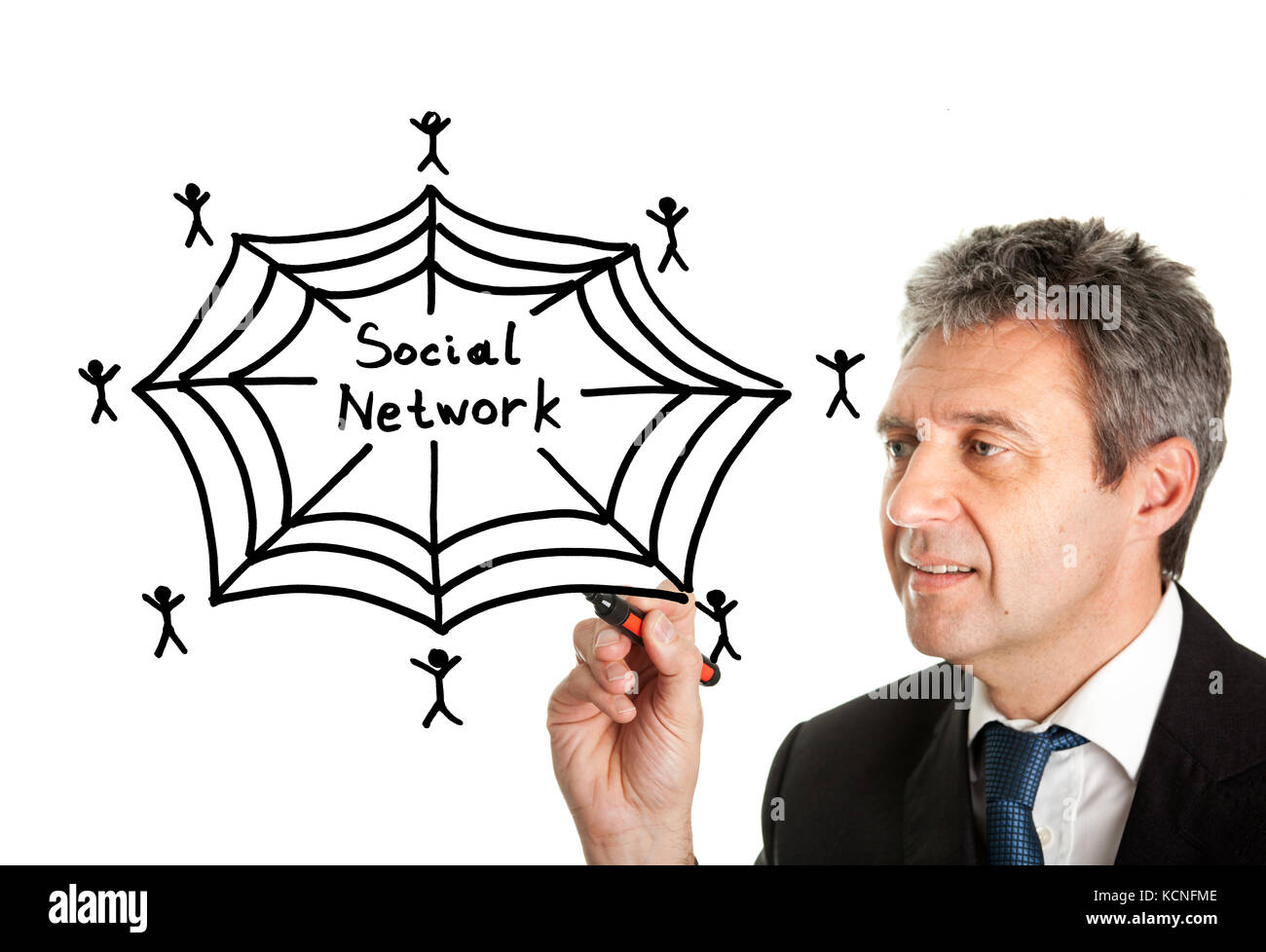 Hand drawing teamwork concept marker hi-res stock photography and ...