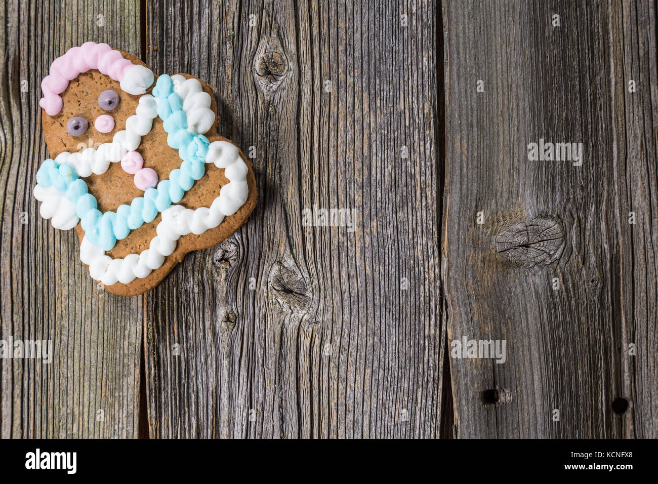 Christmas Gingerbread Man Cookie on old wood Stock Photo - Alamy