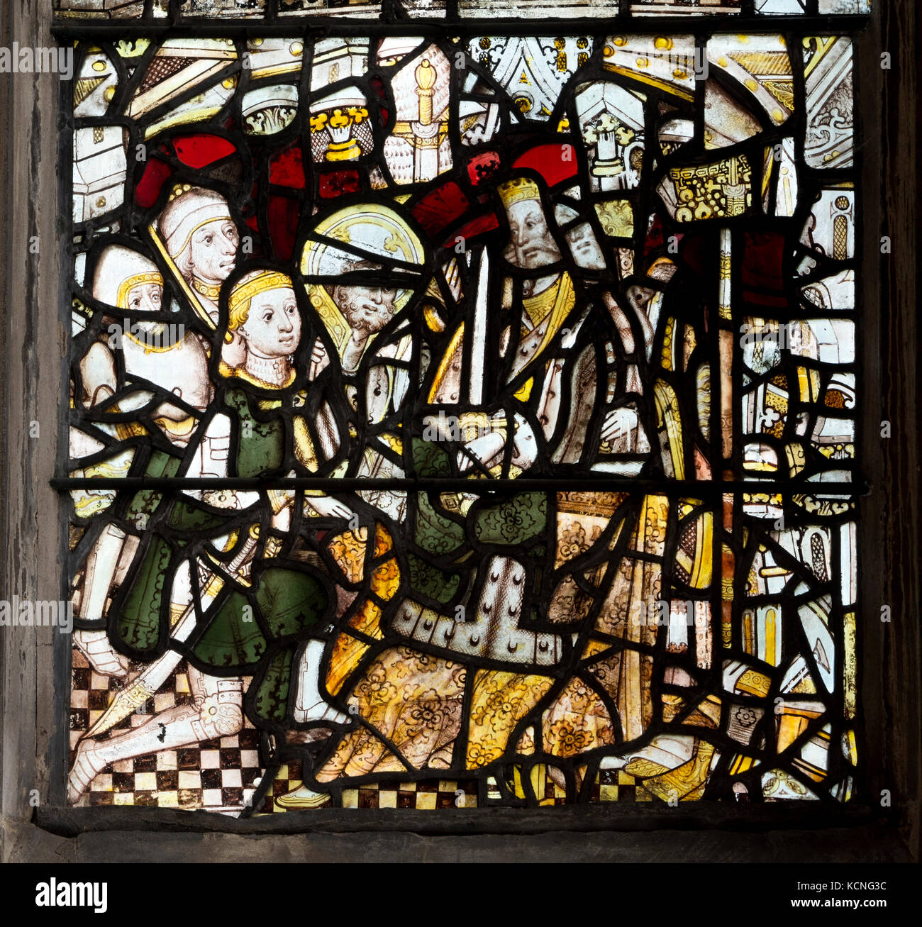 Medieval stained glass, St. Mary Magdalene`s Church, Newark ...