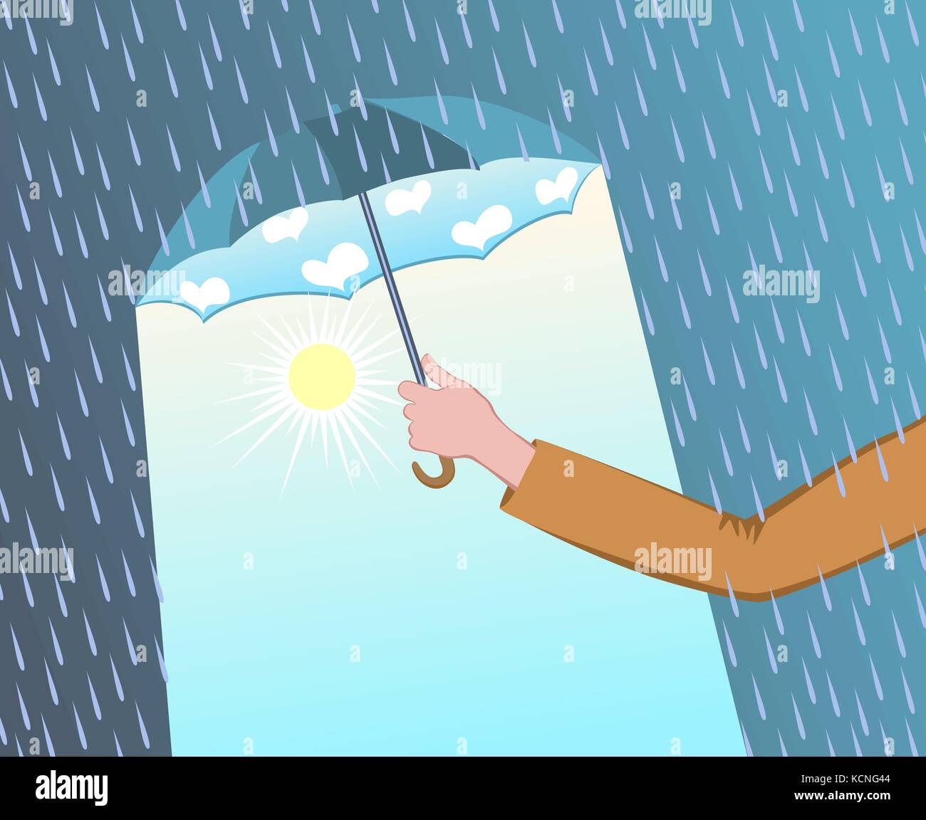 Holds an umbrella Stock Vector Images - Alamy