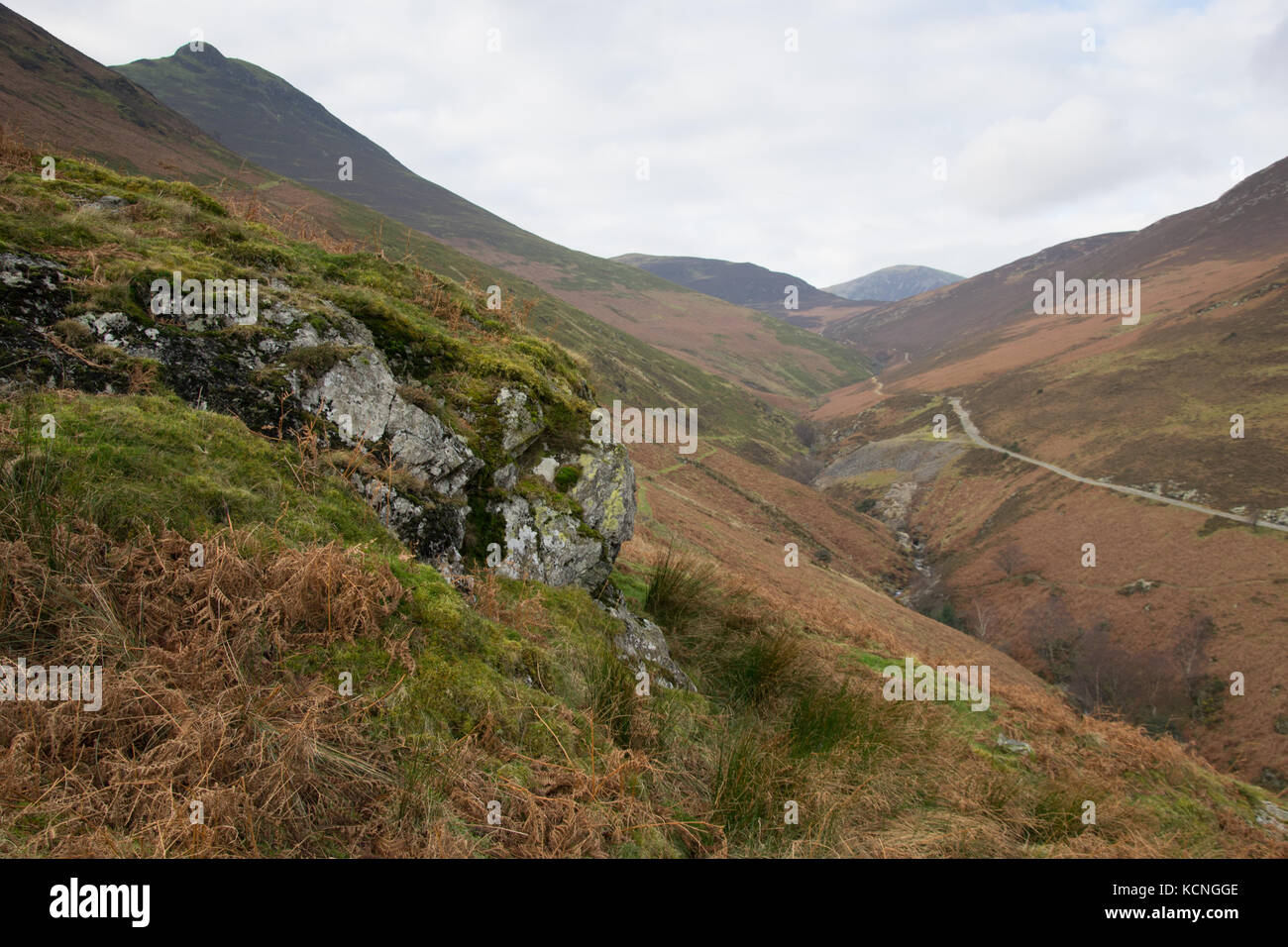 Looking up Stonycroft Gill with Causey Pike on left from ascent of ...