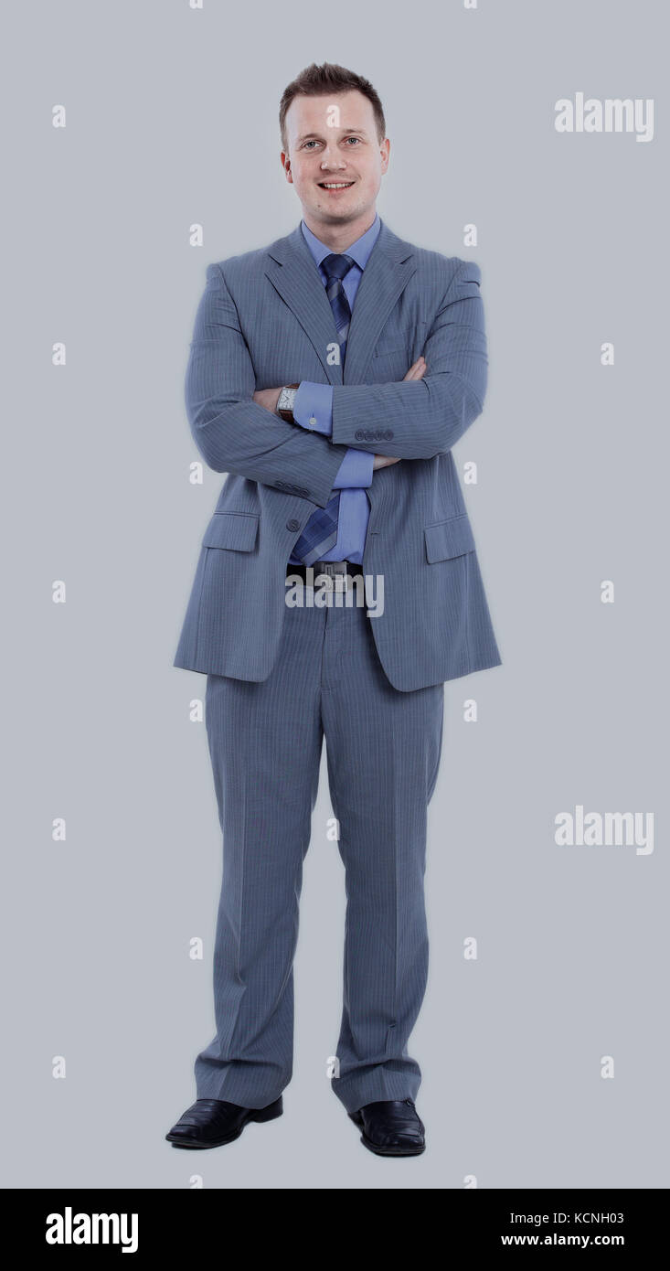 Young manager smiling isolated on white background Stock Photo - Alamy