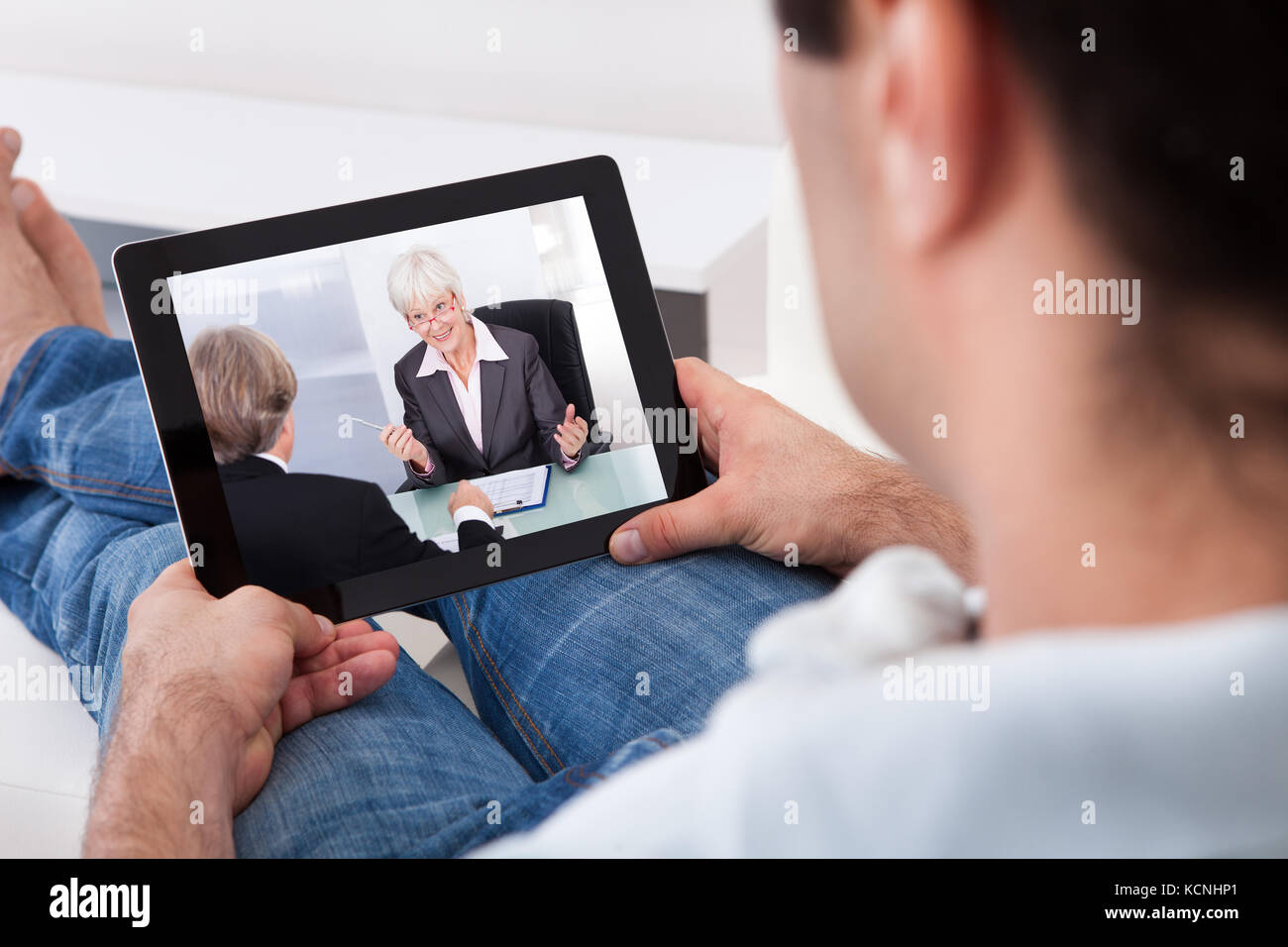 Man tv screen head hi-res stock photography and images - Alamy