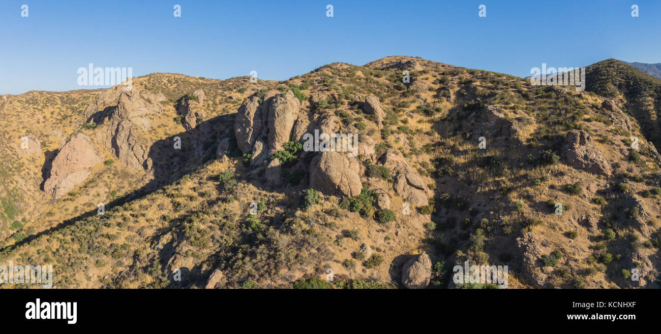 Boulder and rock formations on the side of hills in Angeles National ...