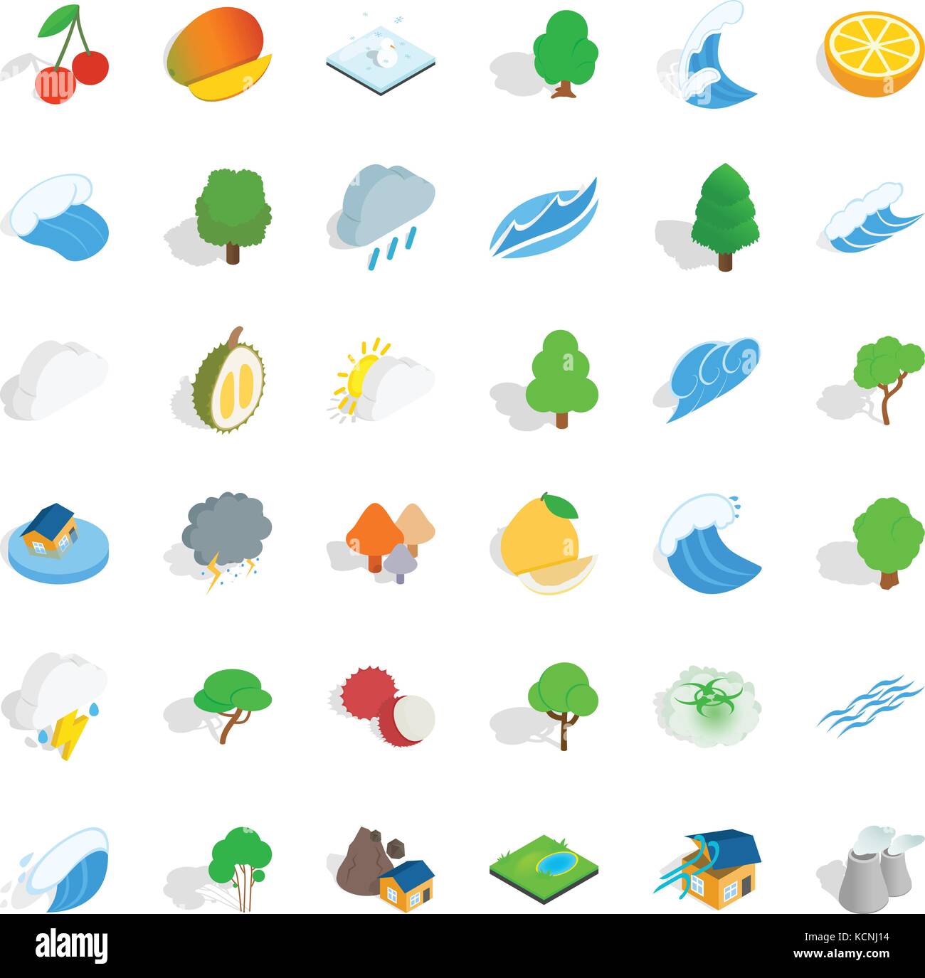 Storm icons set, isometric style Stock Vector Image & Art - Alamy