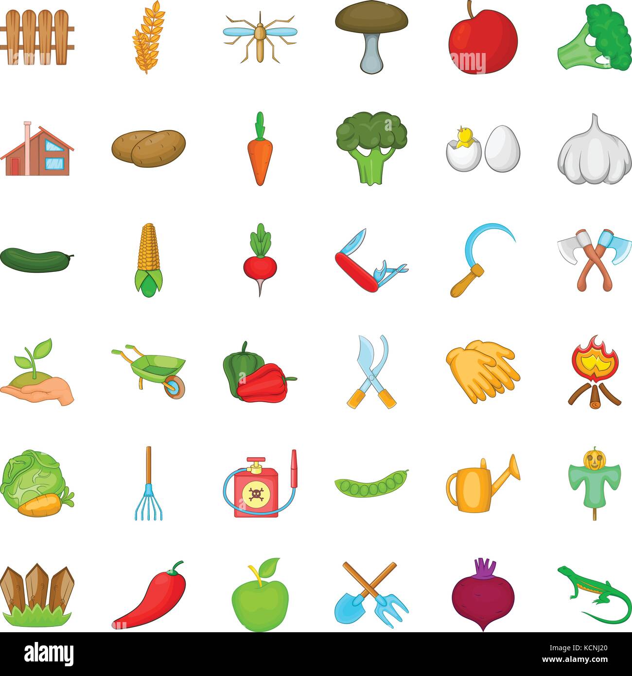 Gardening icons set, cartoon style Stock Vector Image & Art - Alamy