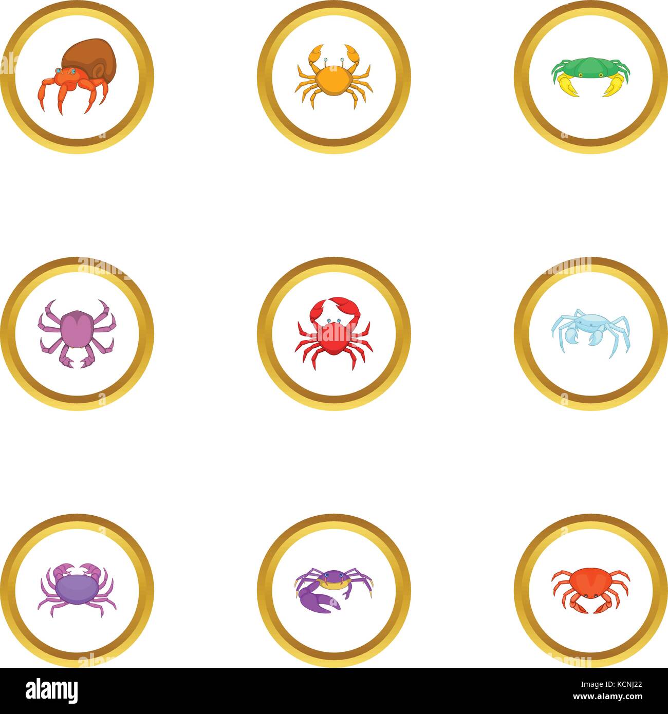 Crab icons set, cartoon style Stock Vector Image & Art - Alamy