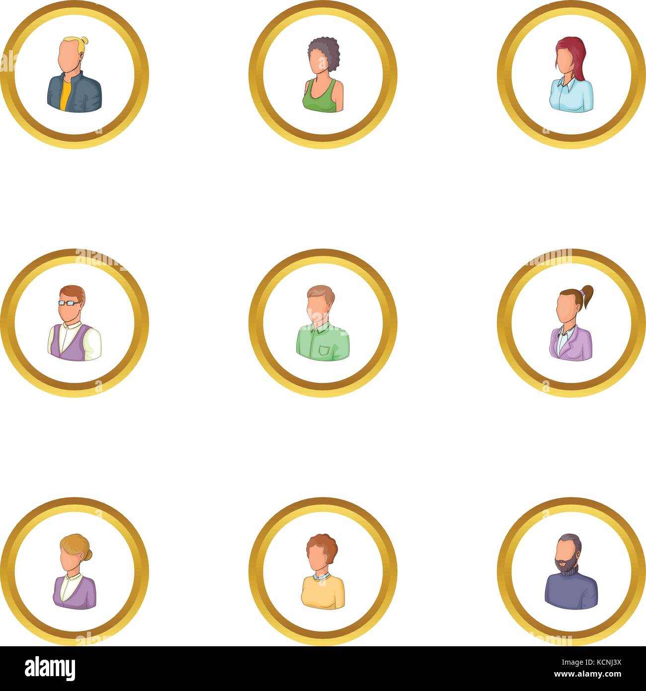 Avatar icons set, cartoon style Stock Vector Image & Art - Alamy