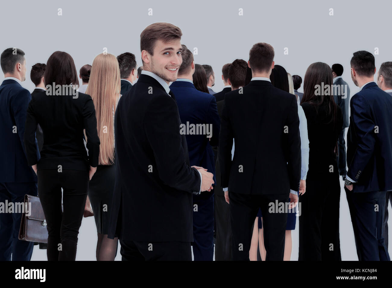 Large group of business people. Over white background Stock Photo - Alamy
