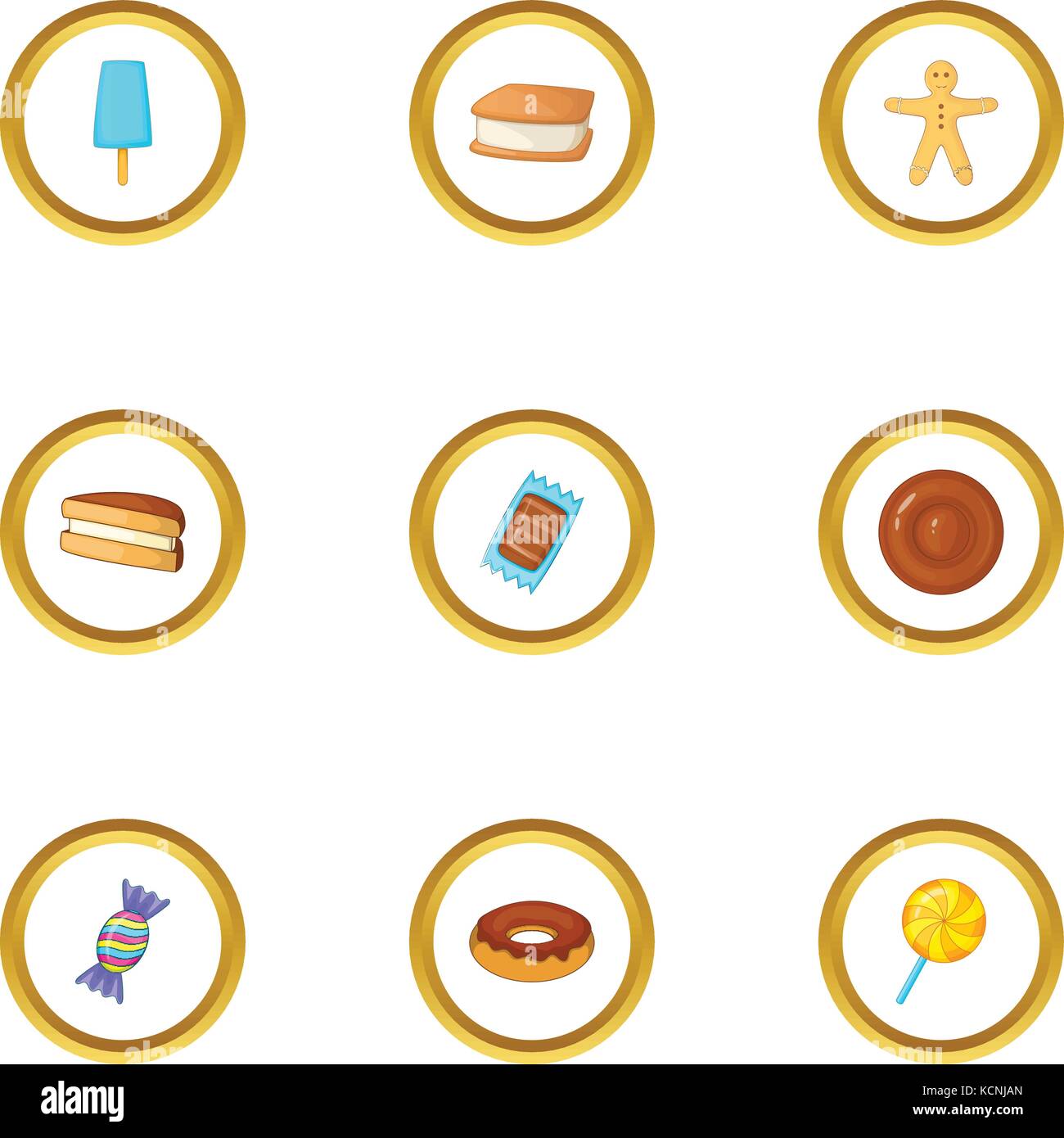 Candies icons set, cartoon style Stock Vector Image & Art - Alamy