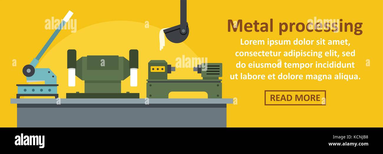 Metal processing factory banner horizontal concept Stock Vector Image ...