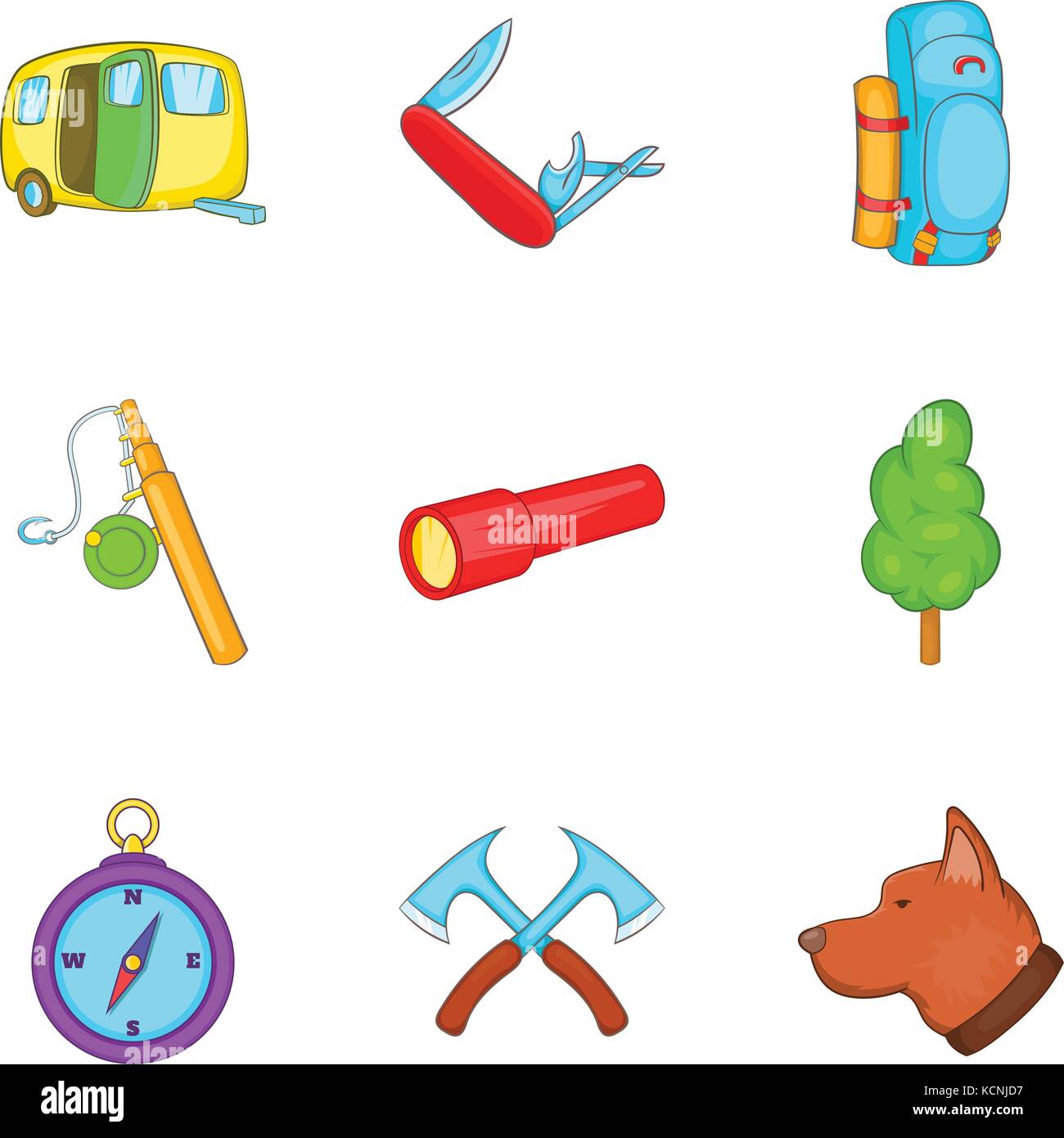 Stroll icons set, cartoon style Stock Vector Image & Art - Alamy