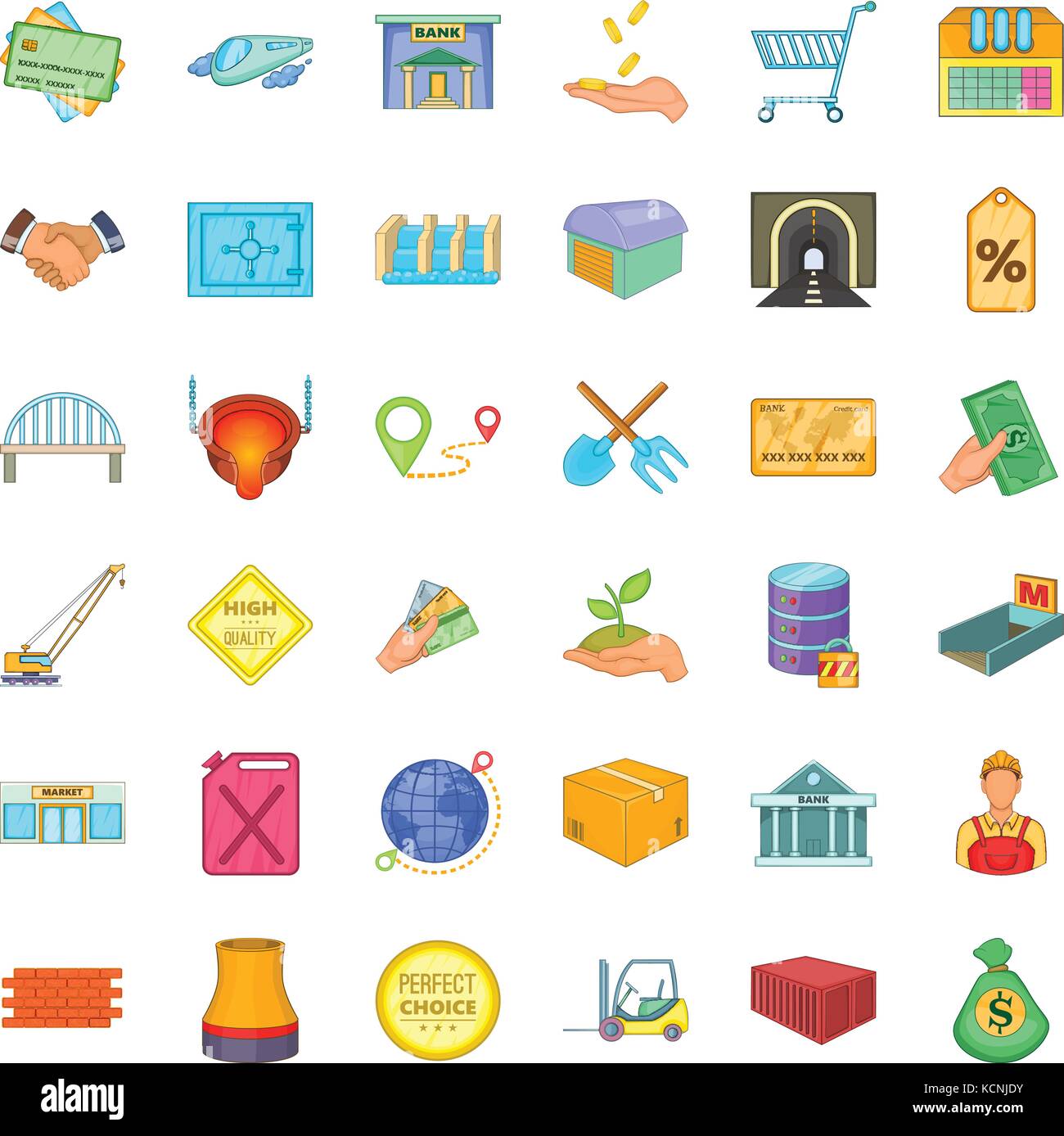 Economics Icons Set Cartoon Style Stock Vector Image And Art Alamy