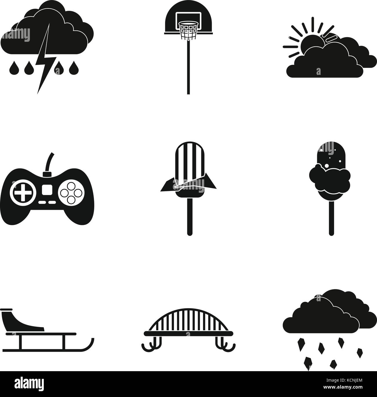 Stay home icons set, simple style Stock Vector Image & Art - Alamy