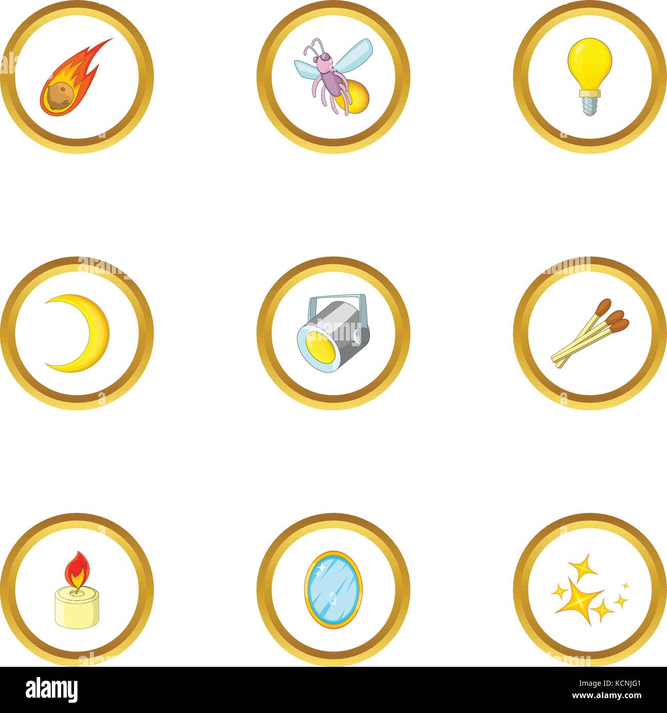 Light source icons set, cartoon style Stock Vector Image & Art - Alamy