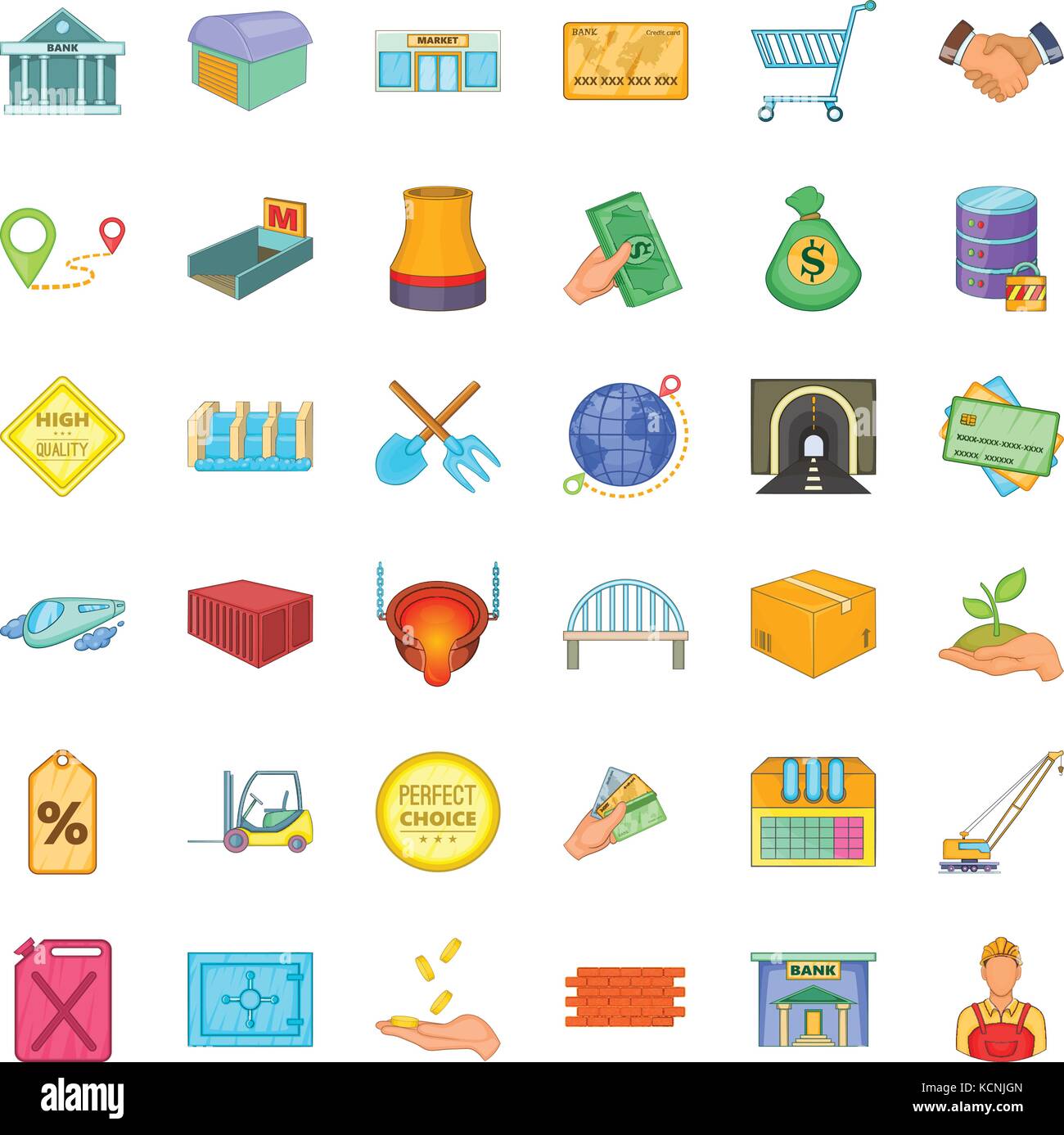 Economy icons set, cartoon style Stock Vector Image & Art - Alamy