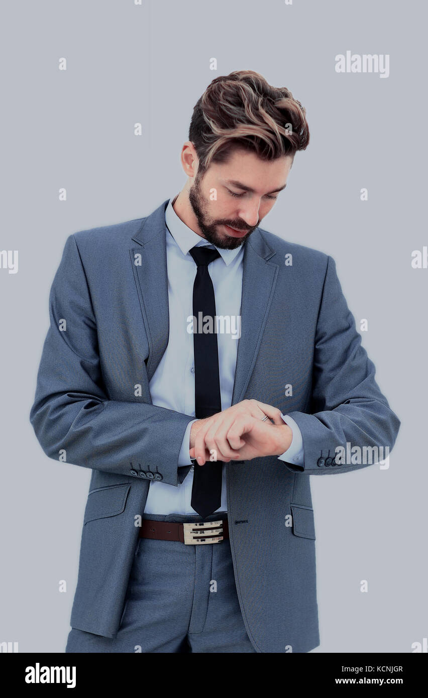 portrait of happy smiling business man, isolated on white background ...