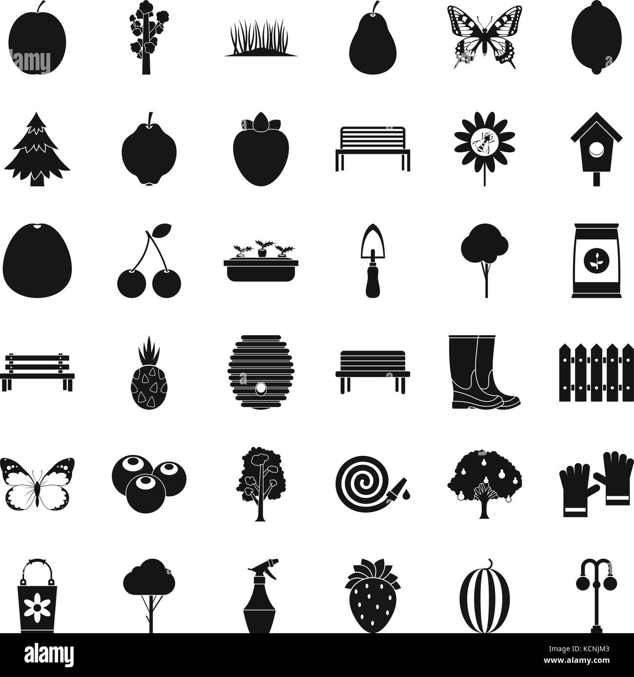 Nature icons set, simple style Stock Vector Image & Art - Alamy