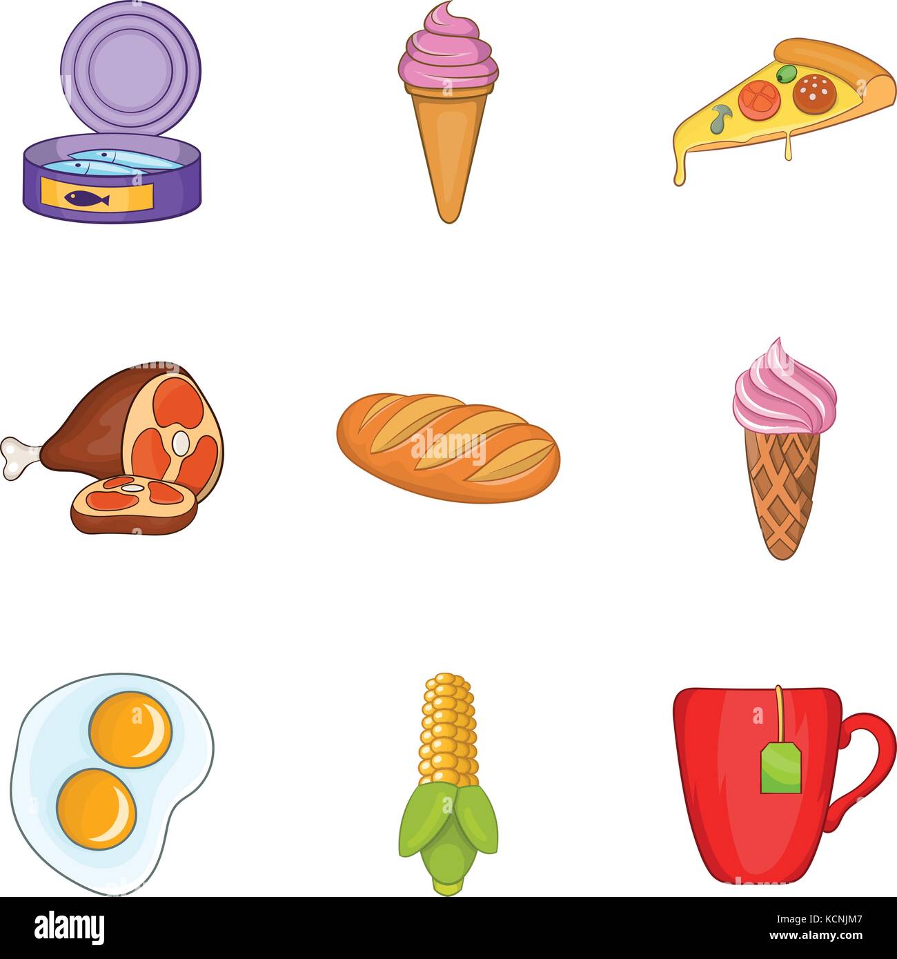 Pleasant breakfast icons set, cartoon style Stock Vector Image & Art ...