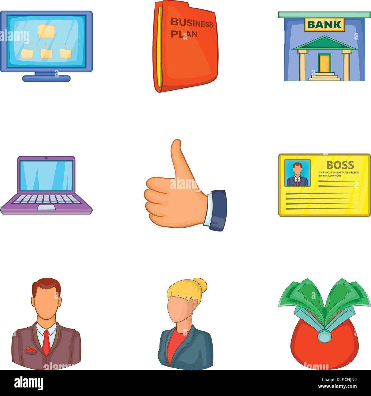 Working day icons set, cartoon style Stock Vector Image & Art - Alamy