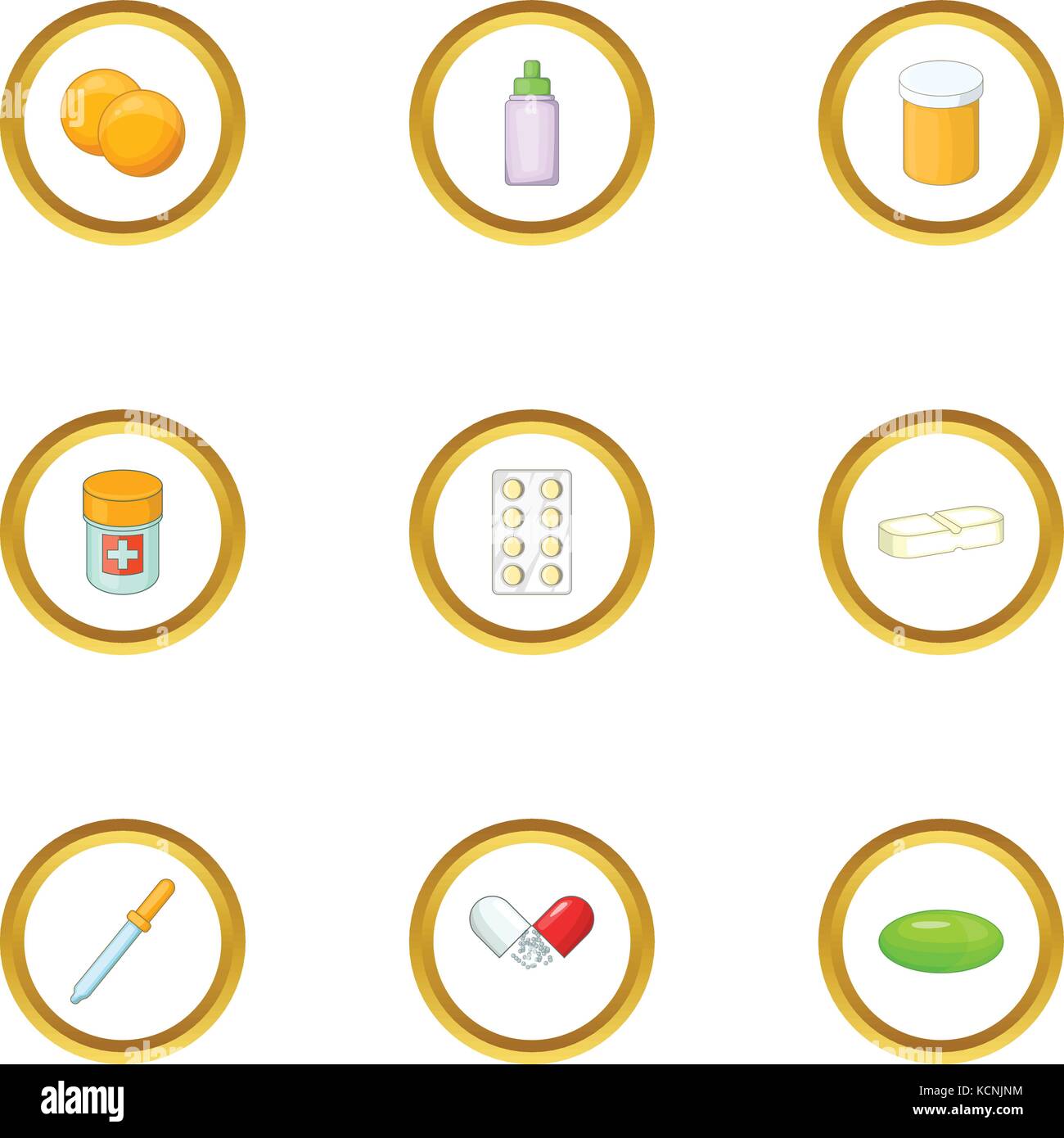 Medicinal preparation icons set, cartoon style Stock Vector Image & Art ...