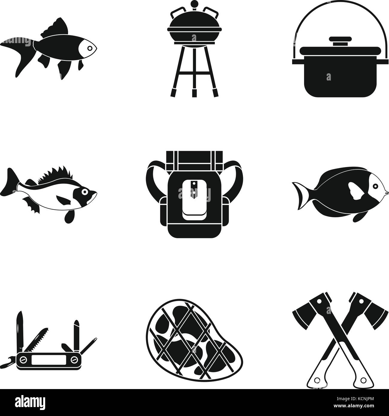Dishes from fish icons set, simple style Stock Vector Image & Art - Alamy