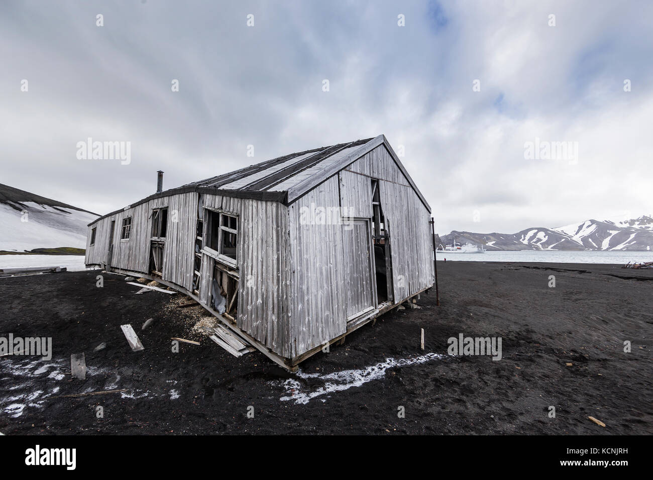 Long abandoned buildings slowly deteriate in the harsh and bleak ...