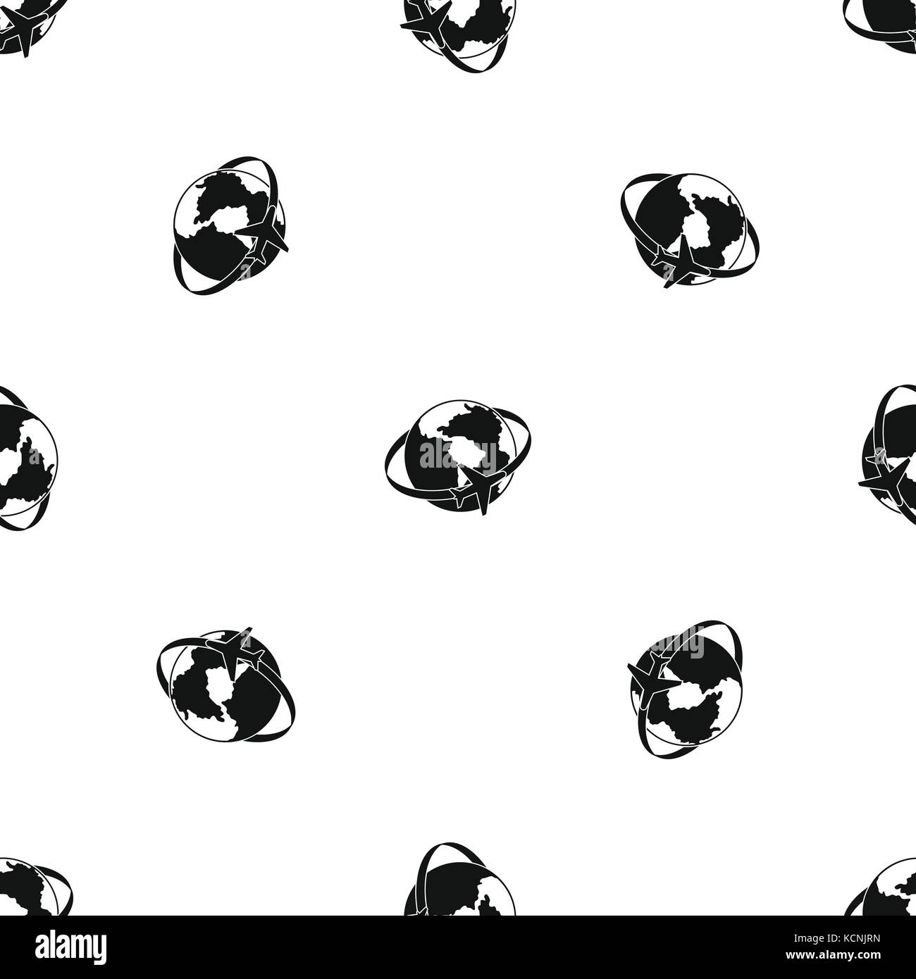 Travelling around the world pattern seamless black Stock Vector Image ...