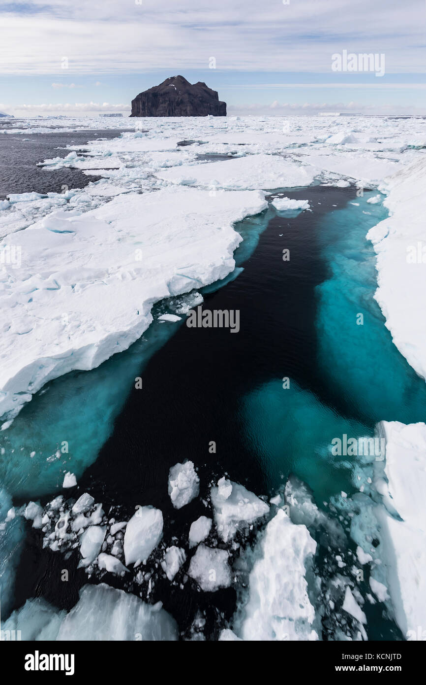 An open lead in drift ice created by wind and current leads to an ...