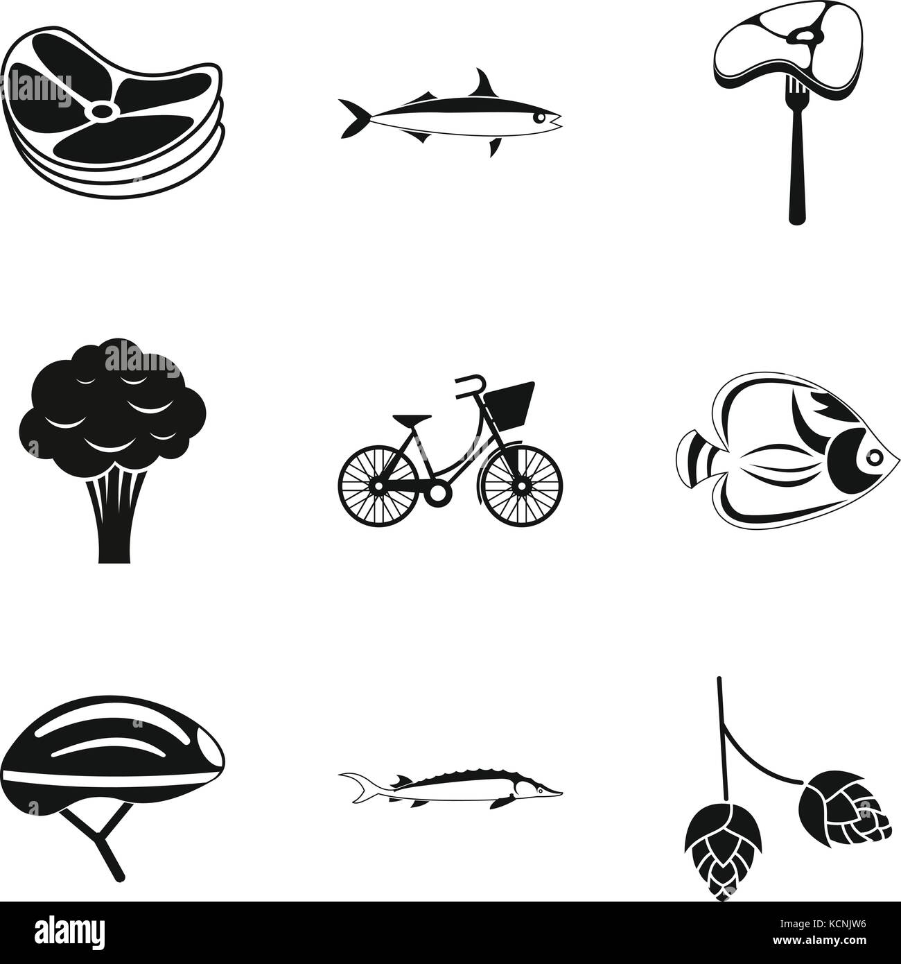 Raw meat fish and poultry Stock Vector Images - Alamy